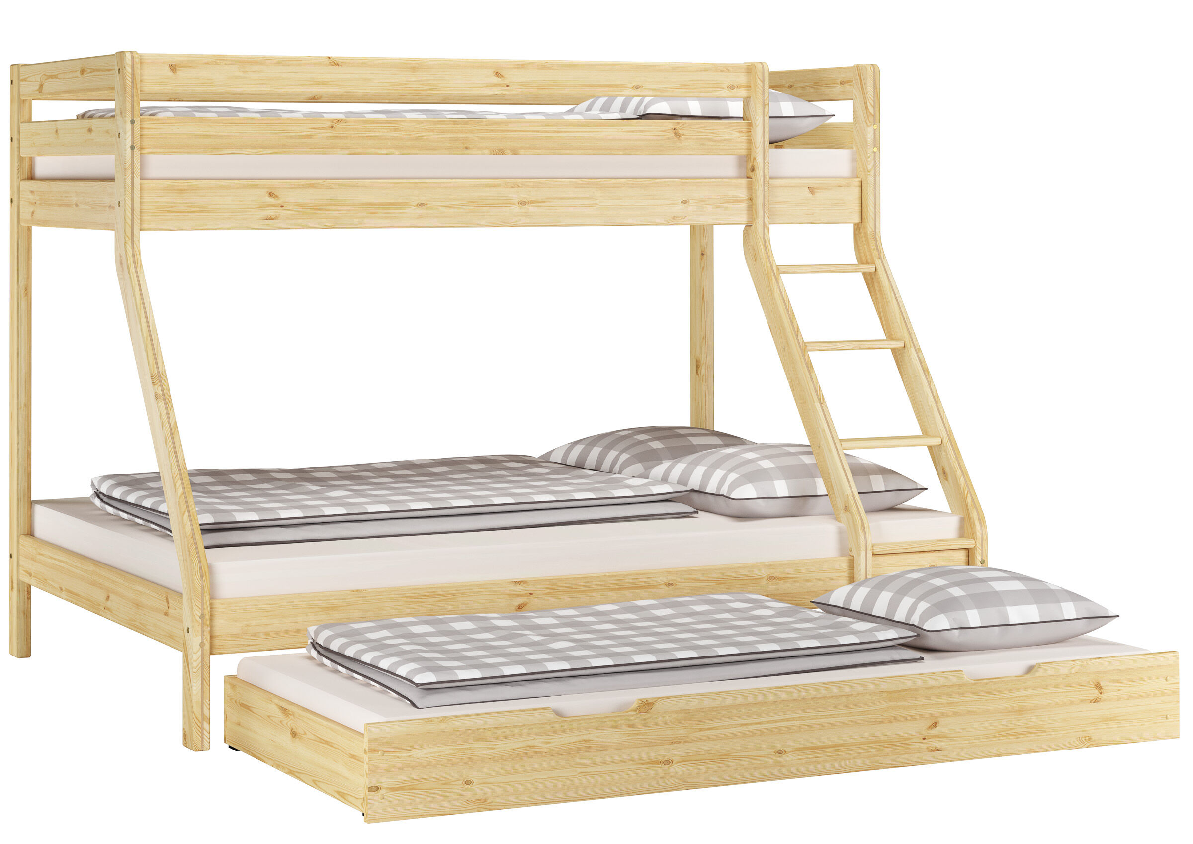 Doppel-Etagenbett 140x200 und 90x200 Erwachsenen-Stockbett Kiefer ...